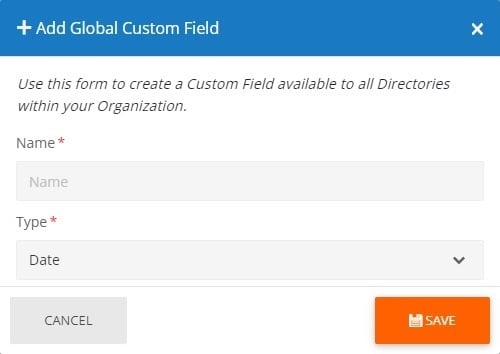 ALICE Portal – Global Custom Fields Tab
